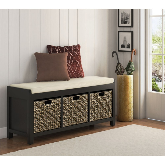 ClickDecor Griffin Storage Bench Black - Transitional - Accent And ...
