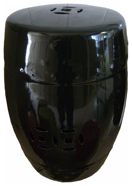 Mystery Ceramic Garden stool, Black - Contemporary - Accent And Garden ...