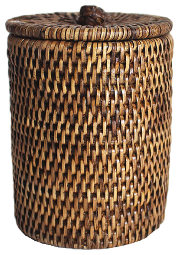 Rattan Large Bathroom Containers Set of 2 - Tropical - Bathroom ...