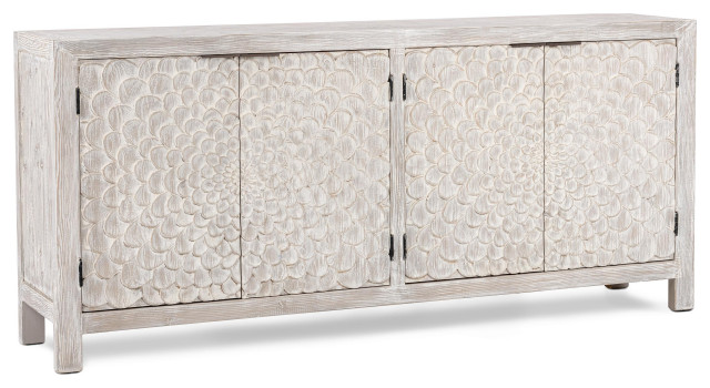 Astrid 4-Door Sideboard, Vintage Cream - Farmhouse - Buffets And ...