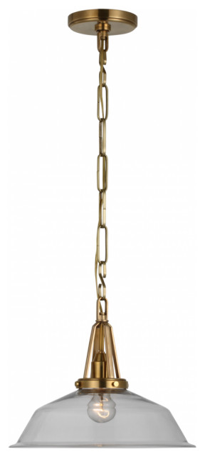 Layton Pendant, 1-Light, Antique-Burnished Brass, 11.5"H (CHC 5461AB-CG ...