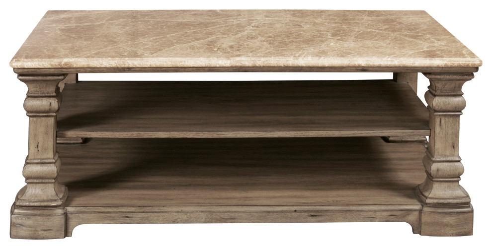 Garrison Cove Stone-Top Cocktail Table - Traditional - Coffee Tables ...