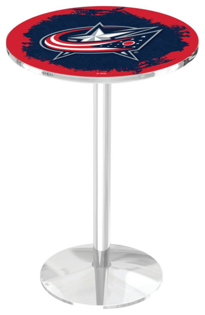 Holland L214 Columbus Blue Jackets 42x28" Pub Table - Chrome ...