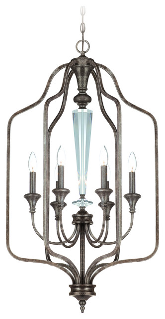 26736-MBS 6-Light Mocha Bronze Open Frame Foyer Hall Fixture, 21.00 ...