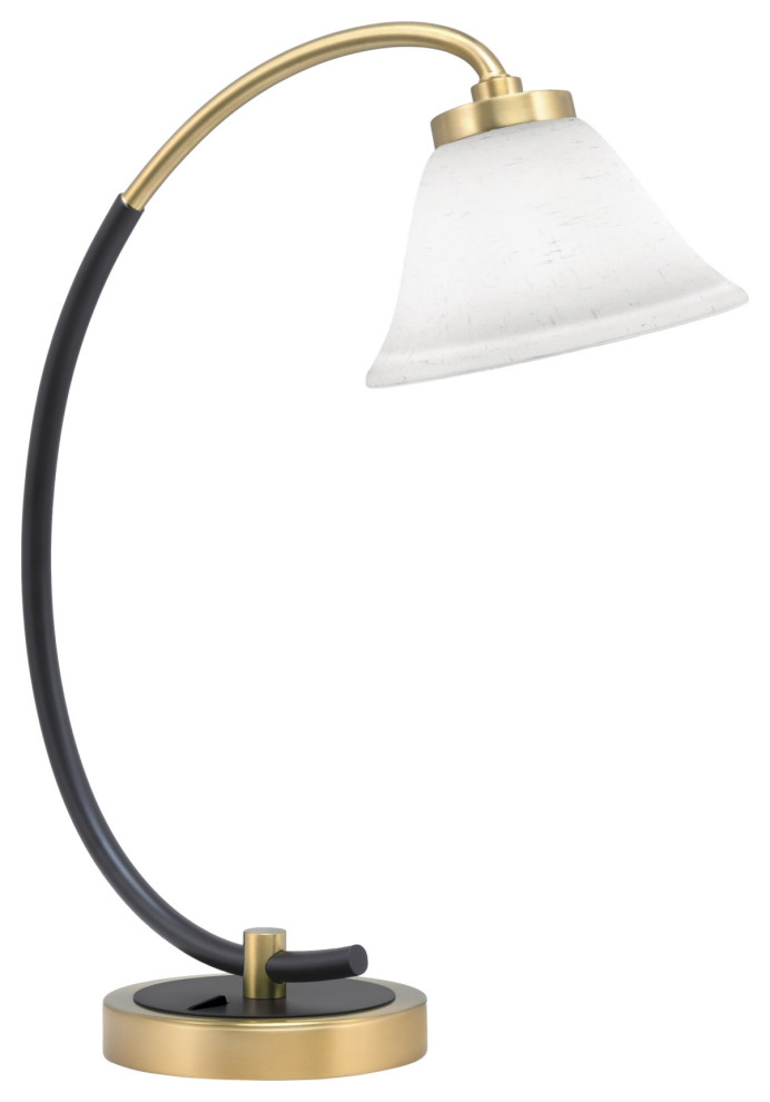 Table Lamps & Desk New Age Brass Finish 7 White Muslin Glass - Lighting ...