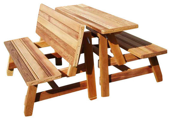 Convertible Table and Bench Set - Transitional - Outdoor Dining Sets ...