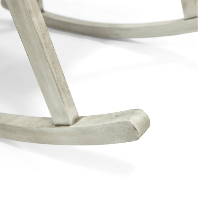 Beulah Outdoor Acacia Wood Rocking Chair - Farmhouse - Outdoor Rocking ...