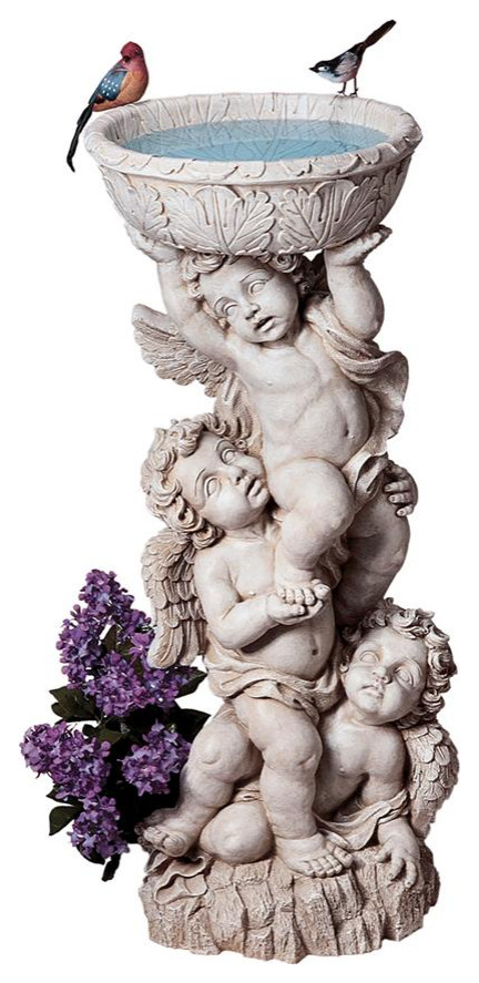 Three Cherubs With Urn Statue - Traditional - Garden Statues And Yard ...