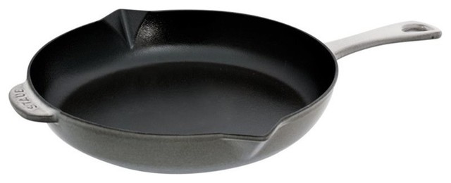 Staub Cast Iron Fry Pan, 10", Graphite Gray - Traditional - Frying Pans ...