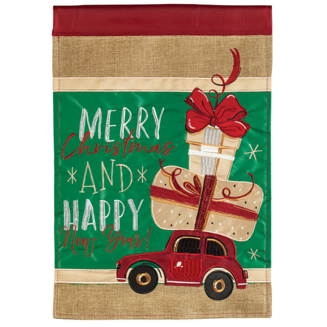 Car Merry Christmas Flag Applique Large - Traditional - Flags And ...
