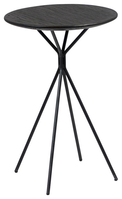 Modern Black Wood Top Side Table - Midcentury - Side Tables And End ...