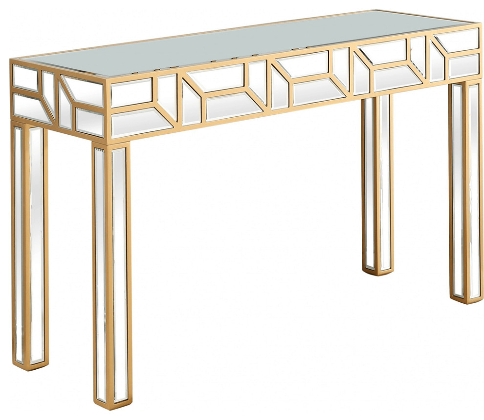 Gold Geometric Console Table - Contemporary - Console Tables - by ...