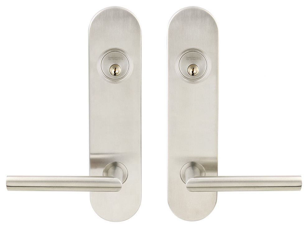 Frankfurt Lever, Tubular Entry, Double Cylinder, Satin Stainless Steel ...