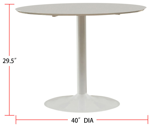 Metal Round Dining Table, White - Contemporary - Dining Tables - by ...