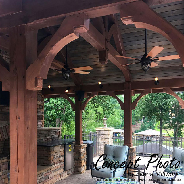 4"Wx6"Dx6"H Balboa Rough Sawn Brace, Douglas Fir, 14"Dx14"H Rustic Wood ...