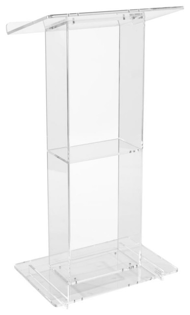 Oklahoma Sound® Clear Acrylic Lectern with Shelf - Scandinavian - Area ...