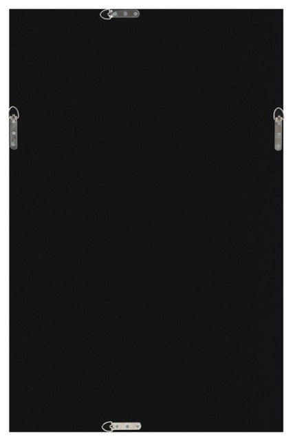 Pemberly Row Modern Silver Glass Crystal Inlay Rectangle Wall Mirror ...