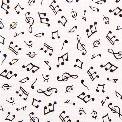 white mini music notes fabric by Timeless Treasures USA - Fabric