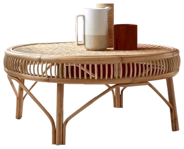 Rattan Modern Coffee Table | Tikamoon Zita - Tropical - Coffee Tables ...