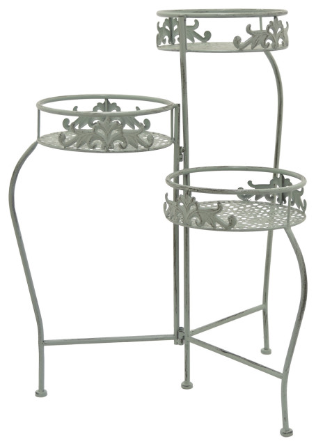 Plutus Brands Metal Folding Plant Stand, Green Metal - Farmhouse ...