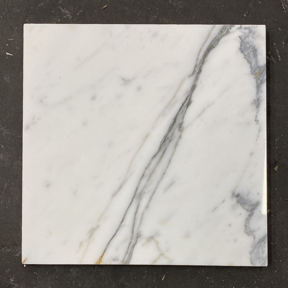 Italian Statuary White Marble 12x12 Wall Floor Bathroom Tile Polished ...