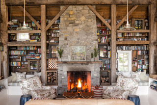 Downeast Barn House - Rustic - Living Room - Boston - by Albert ...