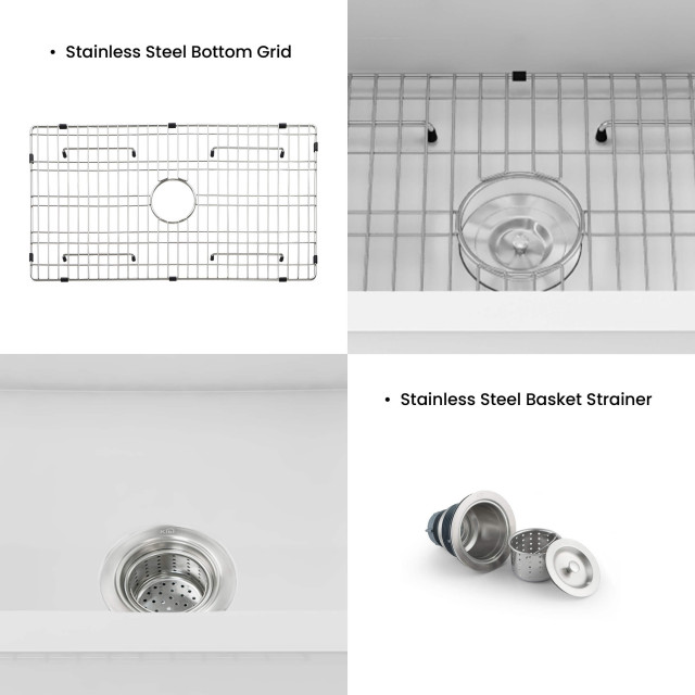 Landis 32″ Fireclay Kitchen Undermount Sink Single Bowl - Contemporary ...