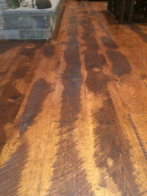 Rustic Hit & Miss Textured White Oak Floor - Rustic - Chicago - by ...