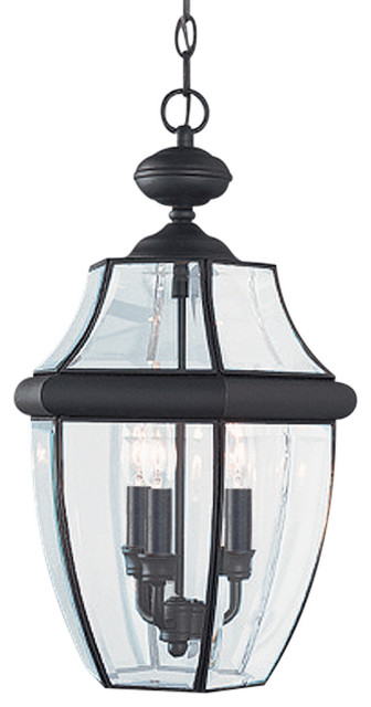 Lancaster 3-Light Outdoor Pendant, Black - Traditional - Outdoor ...