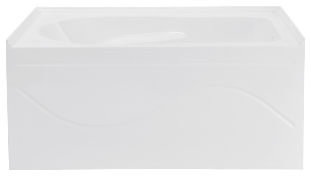 Ivy 54'' x 30 Bathtub With Apron Right Hand Drain, White - Contemporary ...
