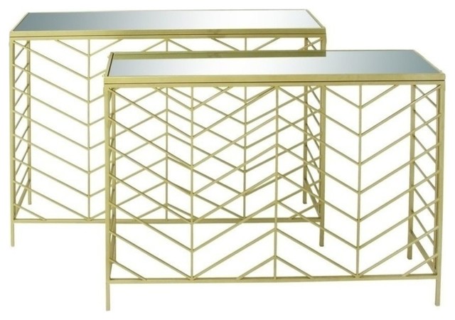 Contemporary Gold Metal Console Table 65498 - Contemporary - Console ...