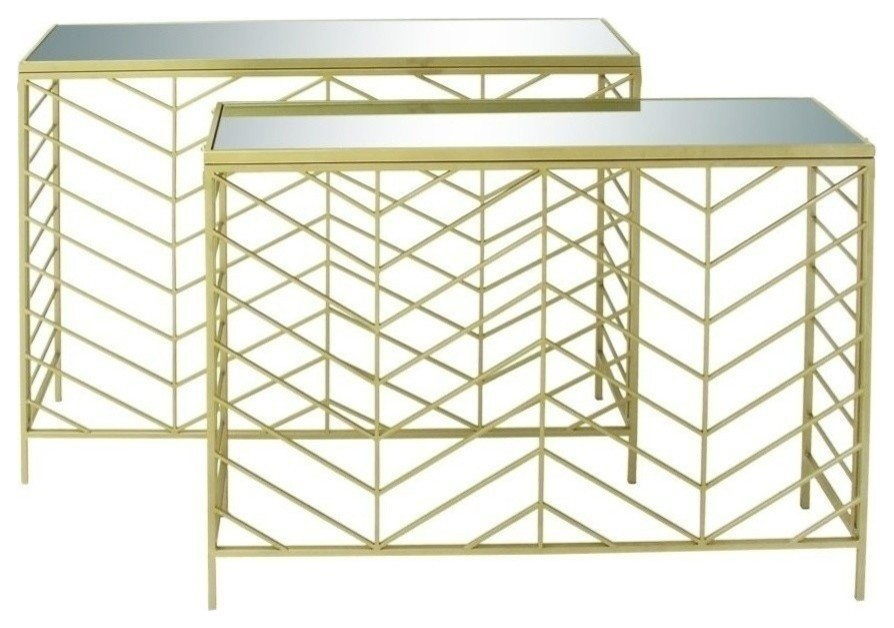 Contemporary Gold Metal Console Table 65498 - Contemporary - Console ...