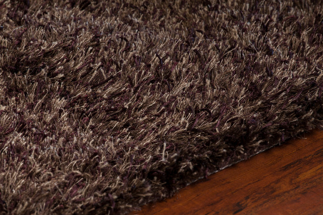 Orchid Hand-Woven Contemporary Rug, Rectangular Dark Brown 5'x7'6", 5 ...