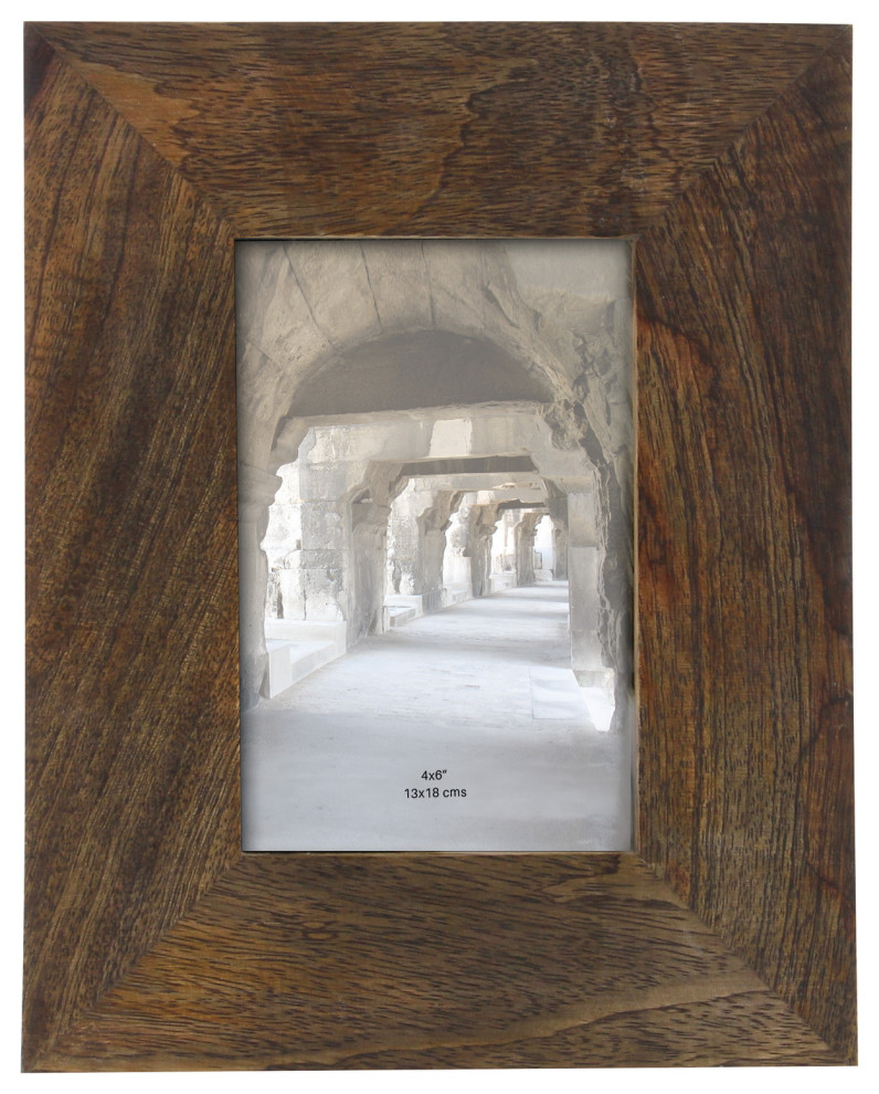 Modern 9"x7" Rectangular Brown Wooden Picture Frame - Transitional ...