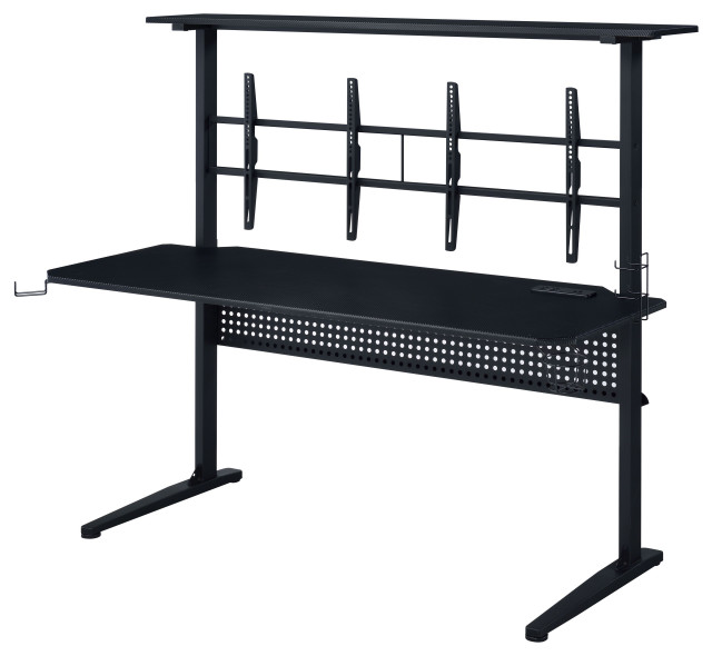 Gewnee Gaming Table w/USB Port, Black - Transitional - Game Tables - by ...