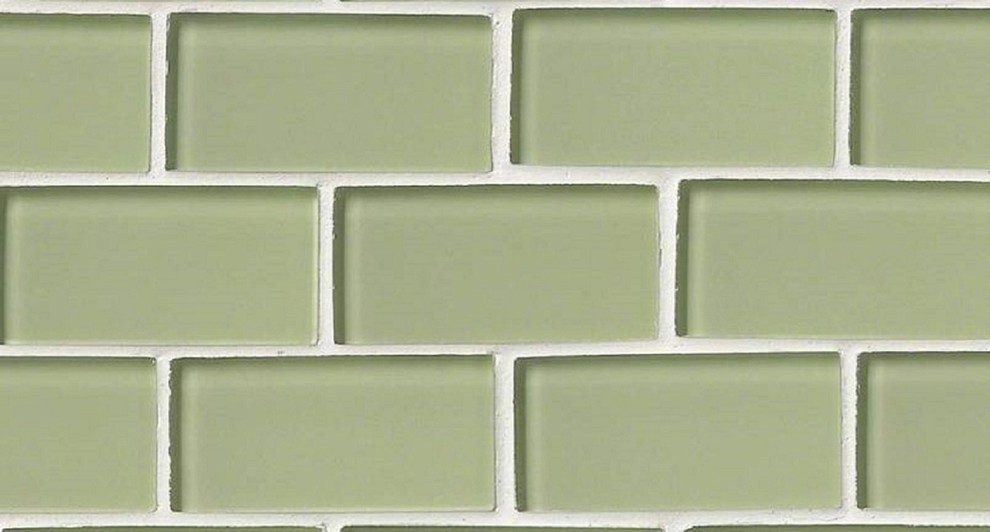 3 X 12 Nimbus Green Glass Subway Tile - Contemporary - Wall And Floor ...
