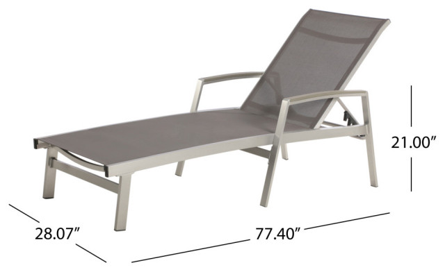 GDF Studio Joy Outdoor Mesh and Aluminum Chaise Lounge, Set of 4 ...