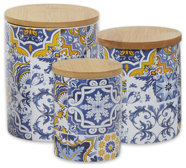 Portuguese Azulejos Ceramic Canister Set/3 - Contemporary - Kitchen ...