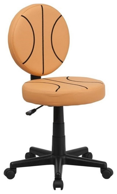Pemberly Row Basketball Office Swivel Chair in Black and Orange ...