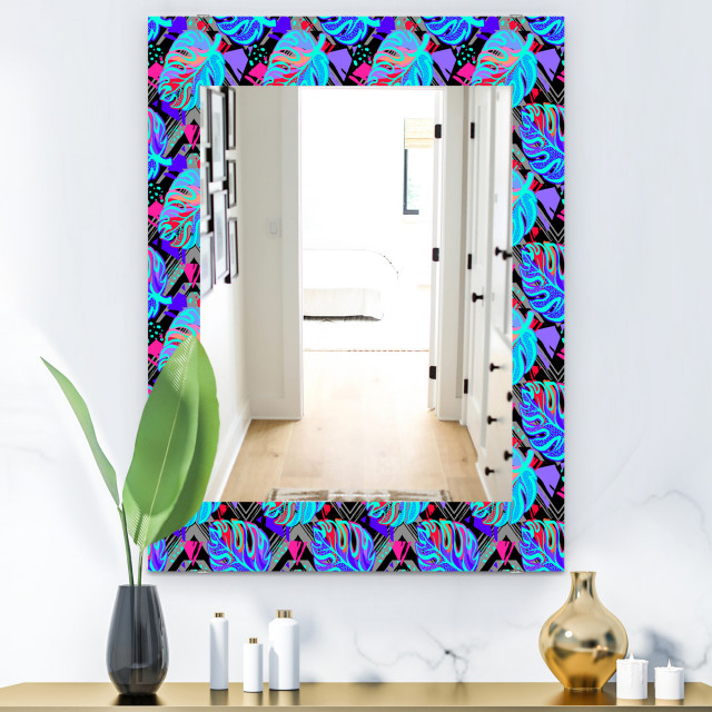 Designart Tropical Mood Blue 2 Bohemian And Eclectic Frameless Wall ...