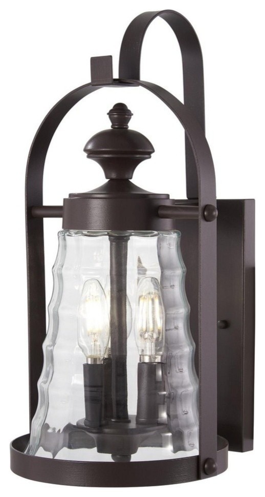 Sycamore Trail 3-Light Outdoor Wall Mount, Dorian Bronze, Clear Glass ...