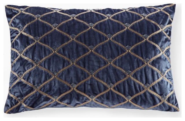 Croscill Aumont Velvet Oblong Pillow, Goose Feather - Contemporary ...