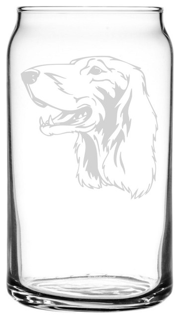 Irish Setter Dog Themed Etched All Purpose 16oz. Libbey Can Glass ...