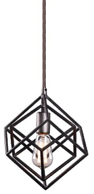 Matteo Lighting Geometry Series Traditional Pendant, Black Finish ...
