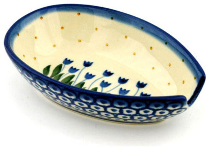 Polish Pottery 5" Stoneware Spoon Rest Hand-Decorated Design ...