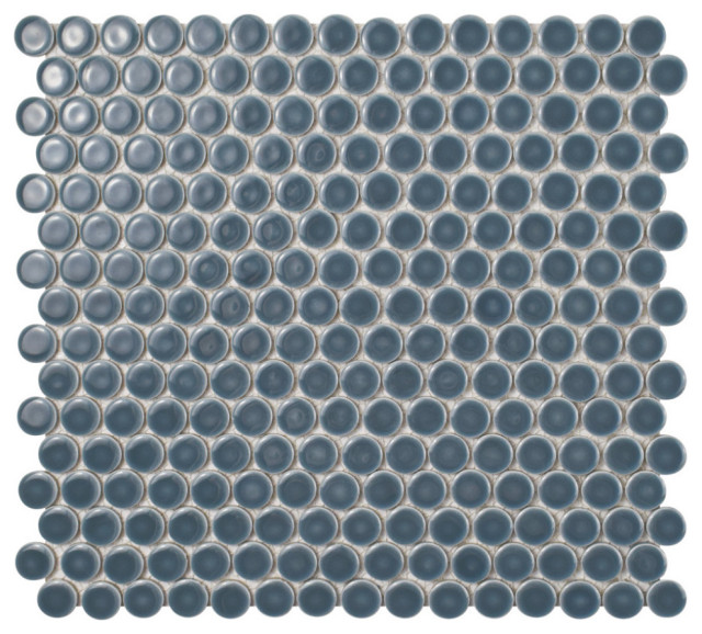 Hudson Penny Round Porcelain Mosaic Floor and Wall Tile, Sample ...