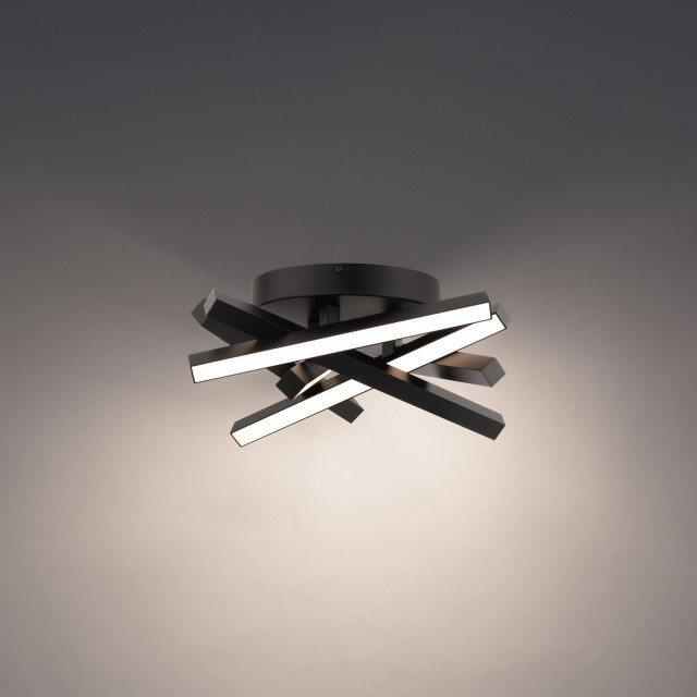 Parallax LED Flush Mount, Black - Modern - Flush-mount Ceiling Lighting ...