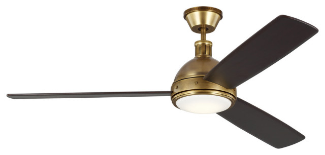 Hicks 60" Ceiling Fan in Hand Rubbed Antique Brass - Transitional ...