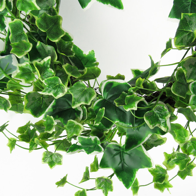 Variegated Artificial Ivy Leaf Foliage Greenery Wreath With Twig Ring ...