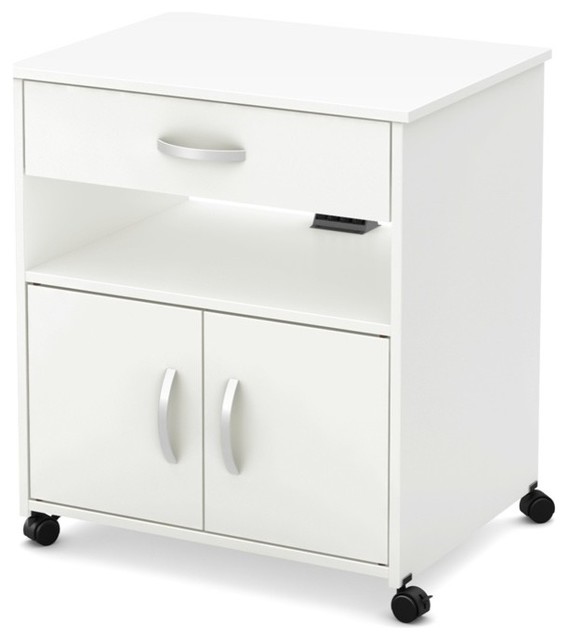 South Shore Axess Printer Cart On Wheels, Pure White - Contemporary ...